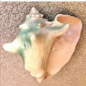 Accents | Ceramic Conch Shell Turquoise Pink | Poshmark